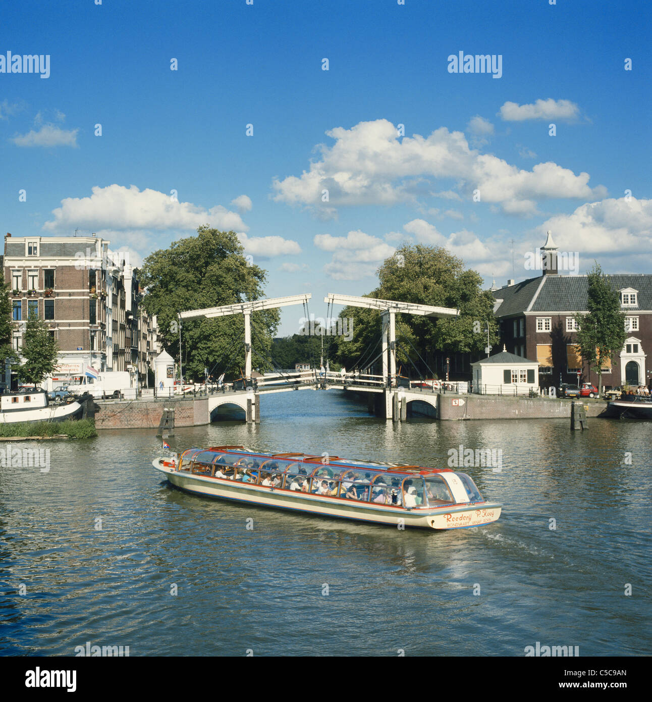 Amsterdam canal sightseeing boat, Holland, the Netherlands Stock Photo ...
