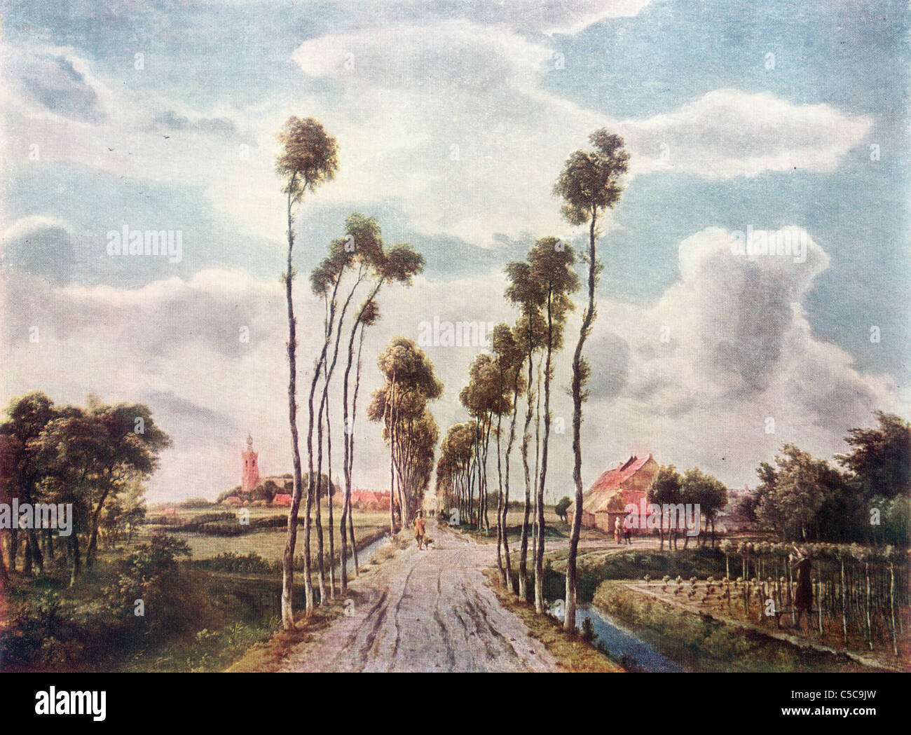 Painting by Meindert Hobbema, "The Avenue, Middelharnis, Holland", Late ...