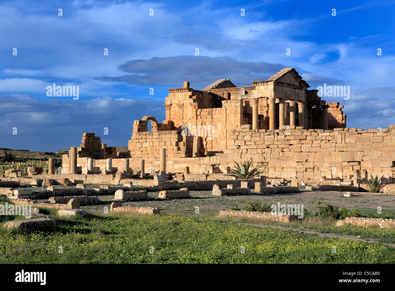 Main temple (2nd century), Sbeitla, Tunisia Stock Photo - Alamy