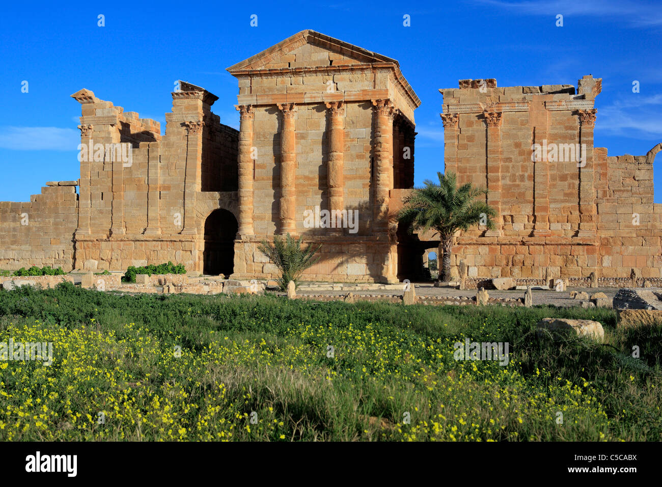 Main temple (2nd century), Sbeitla, Tunisia Stock Photo - Alamy