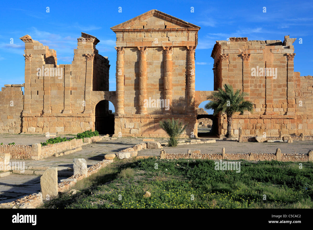 Main temple (2nd century), Sbeitla, Tunisia Stock Photo - Alamy