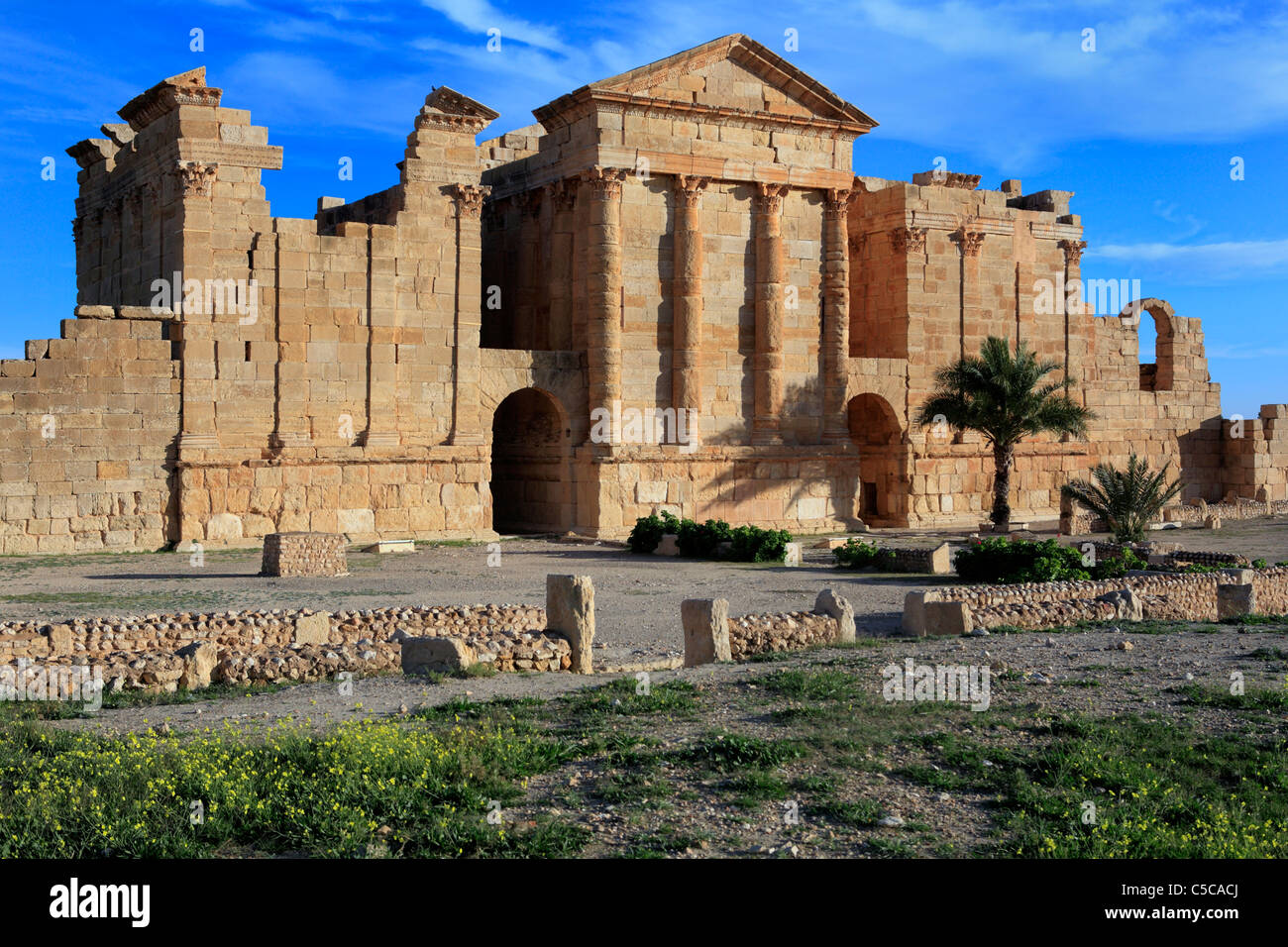 Main temple (2nd century), Sbeitla, Tunisia Stock Photo - Alamy