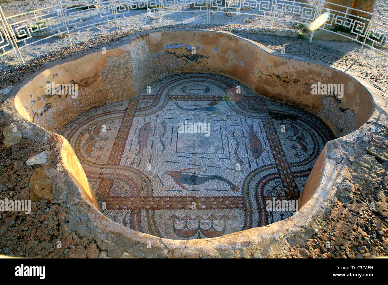 Baptistry basin of the Byzantine church of Vitalis (6th century ...