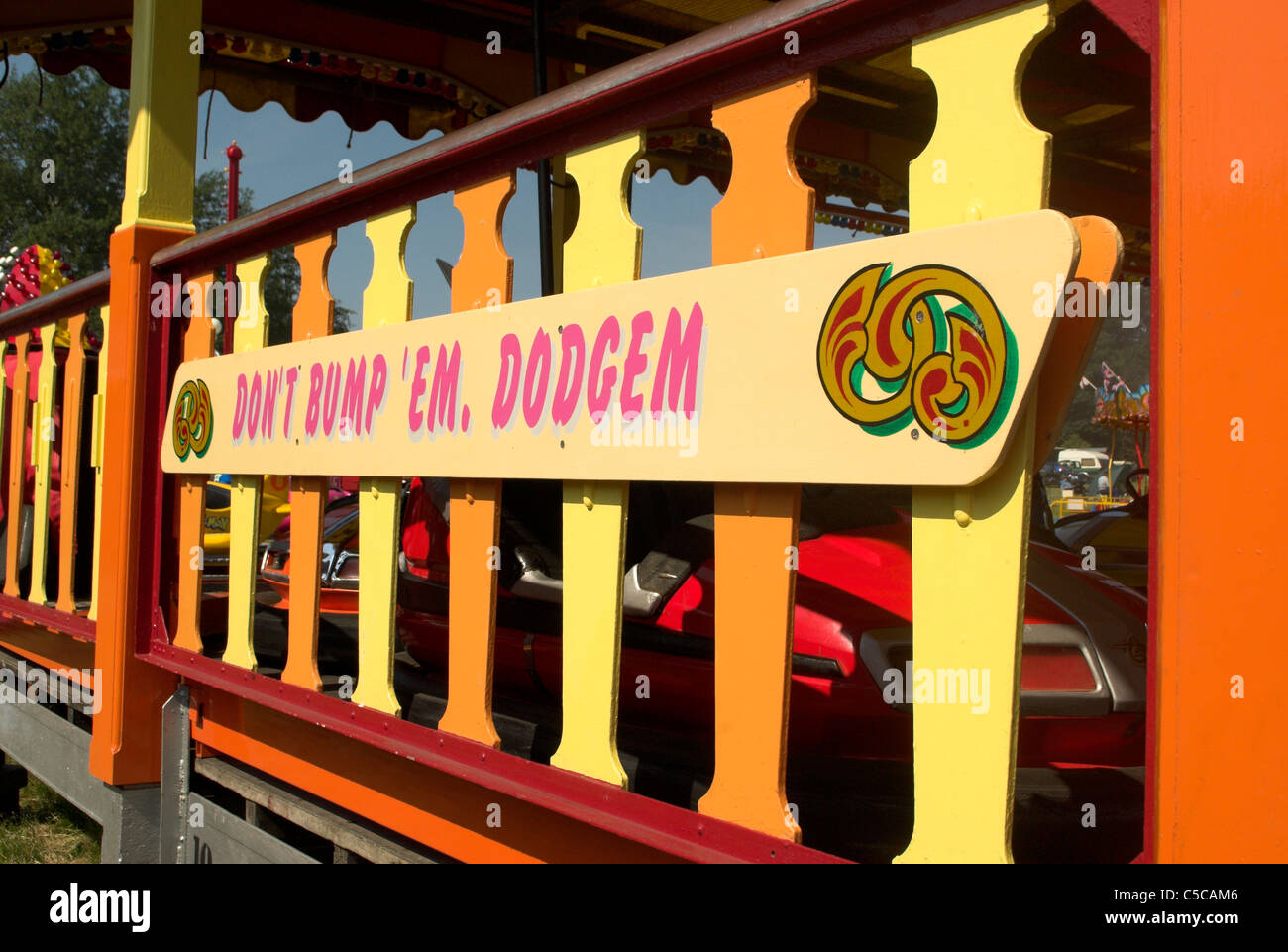 Fairground signs - The Dodgems Stock Photo - Alamy