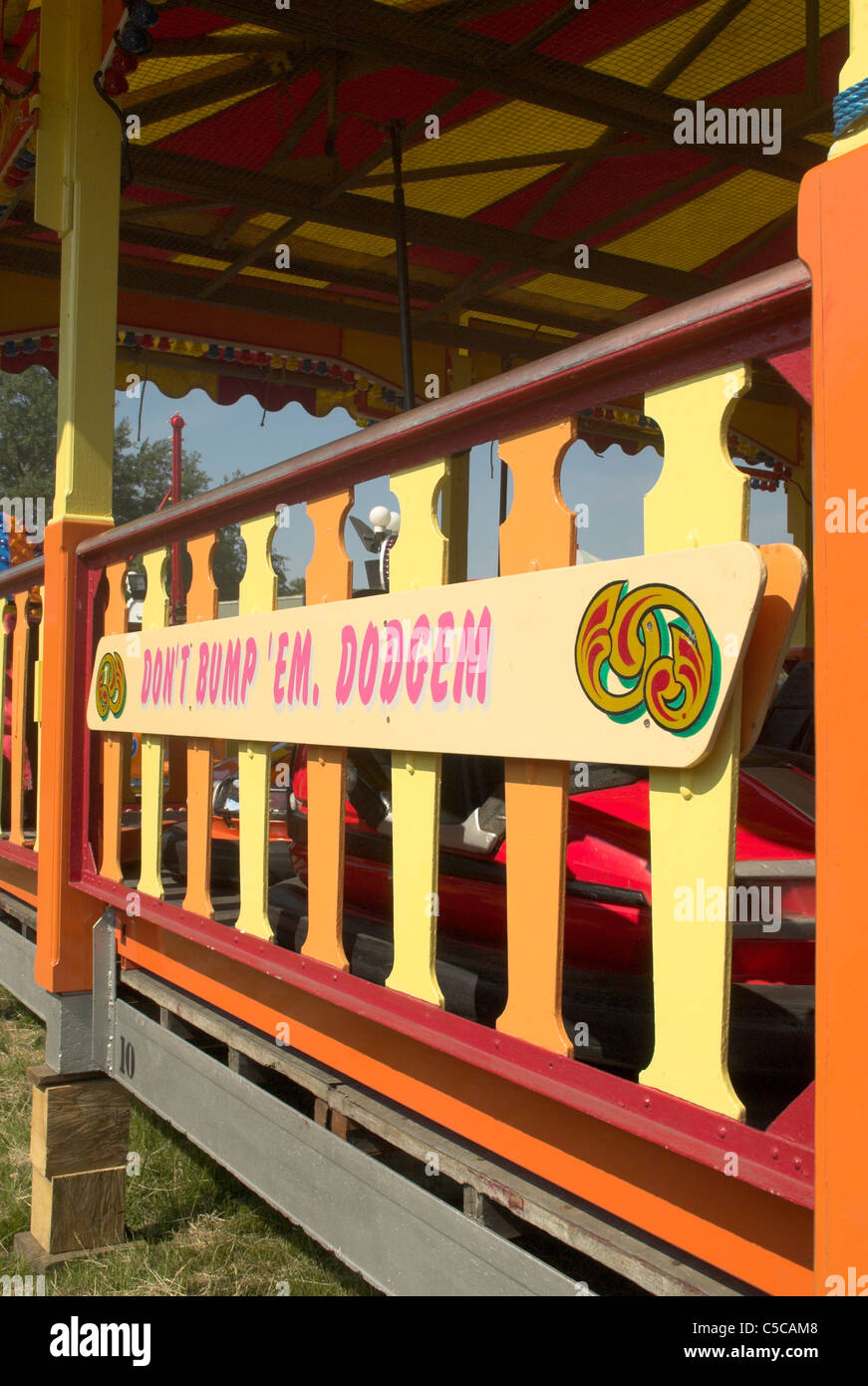 Fairground signs - The Dodgems Stock Photo - Alamy
