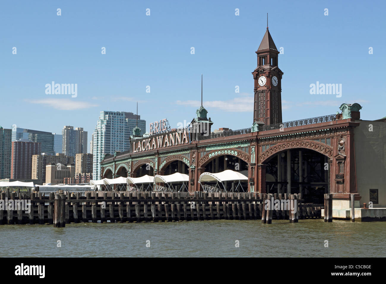 The Erie-Lackawanna Railroad and Ferry Terminal. Hoboken, NJ, USA Stock ...