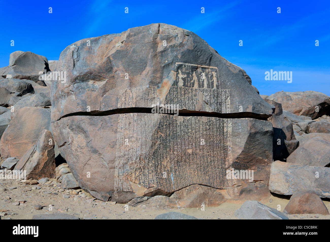 Famine Stela, Sehel Island, Aswan, Egypt Stock Photo - Alamy