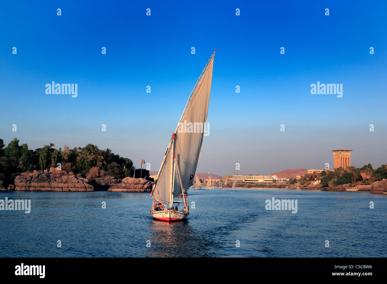 Feluccas on the Nile, Aswan, Egypt Stock Photo - Alamy