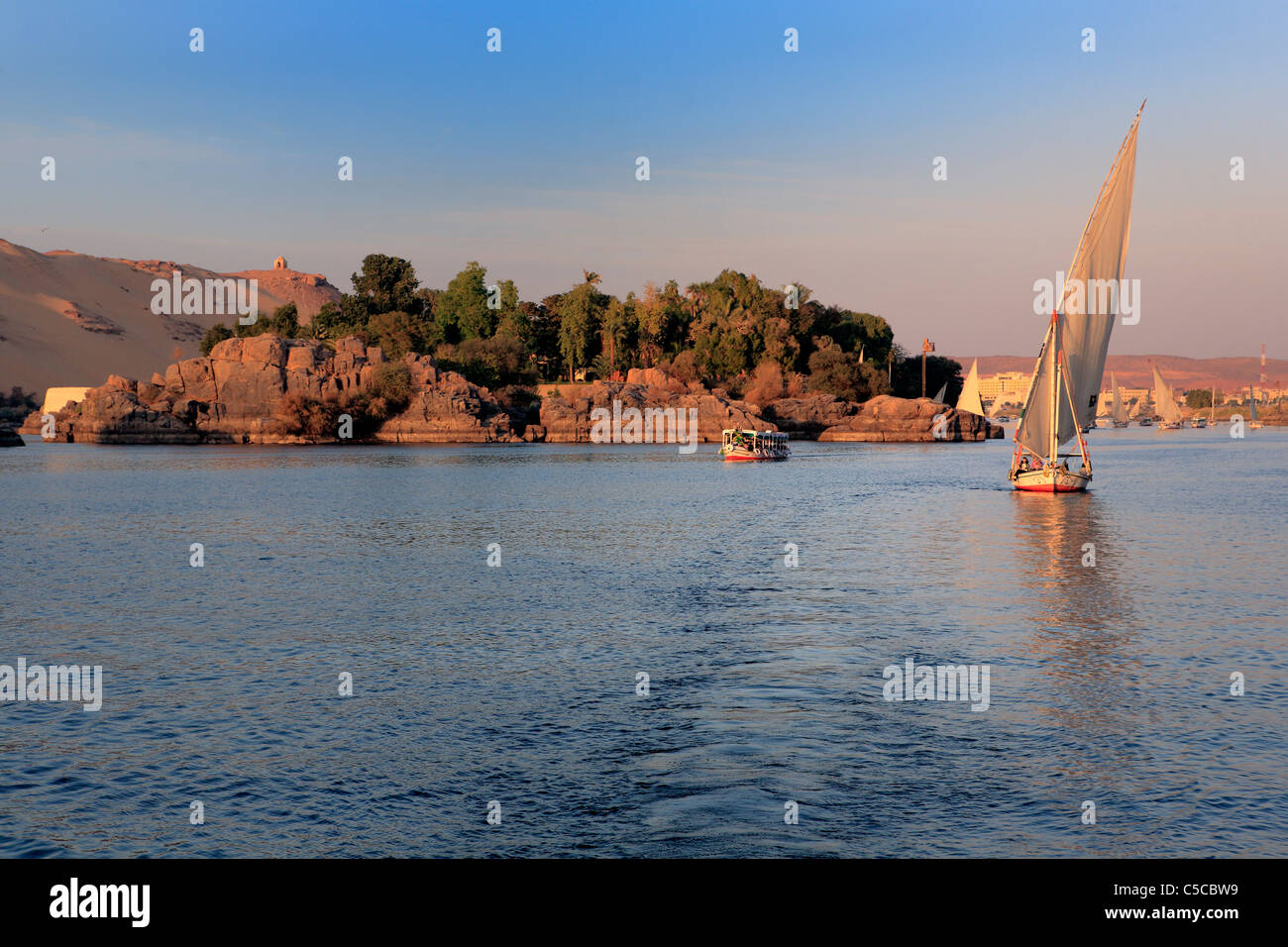 Feluccas on the Nile, Aswan, Egypt Stock Photo - Alamy