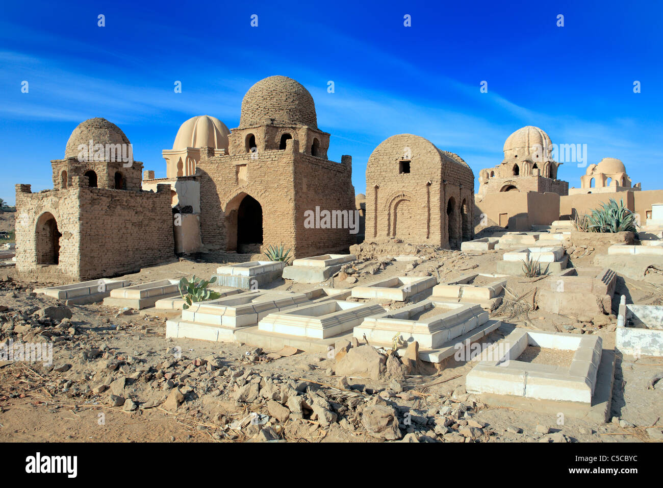 Mausoleum (11th-12th century), Fatimid cemetery, Aswan, Egypt Stock ...