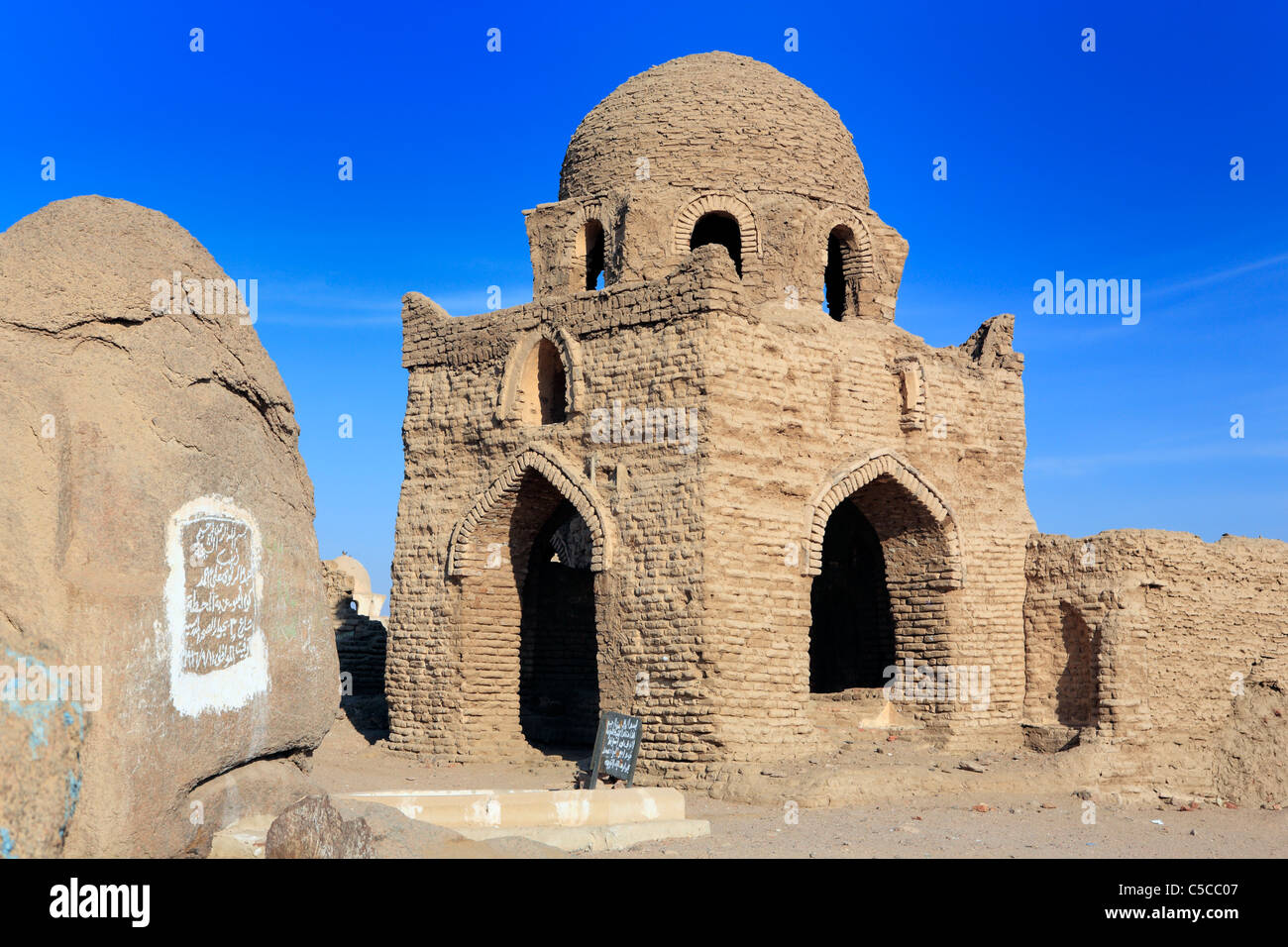 Mausoleum (11th-12th century), Fatimid cemetery, Aswan, Egypt Stock ...