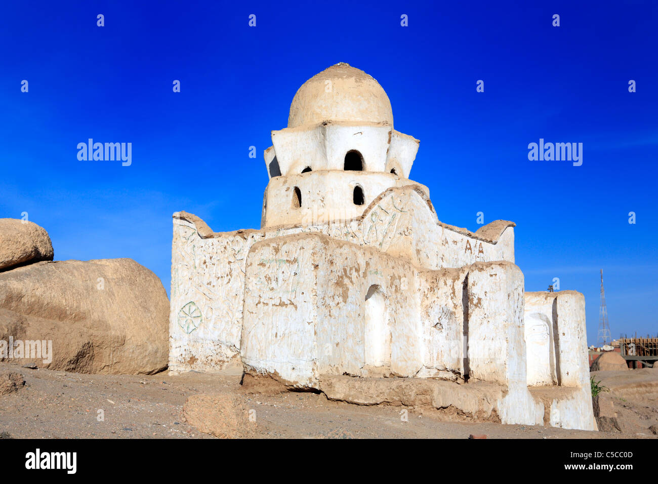Mausoleum (11th-12th century), Fatimid cemetery, Aswan, Egypt Stock ...