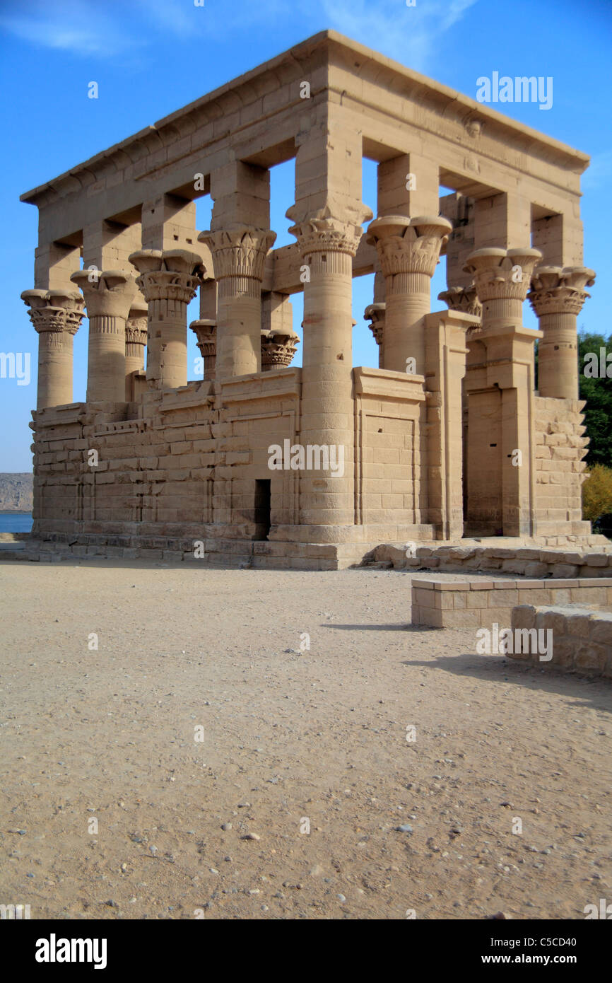 Trajan's kiosk (2nd century), Philae island, Aswan, Egypt Stock Photo ...