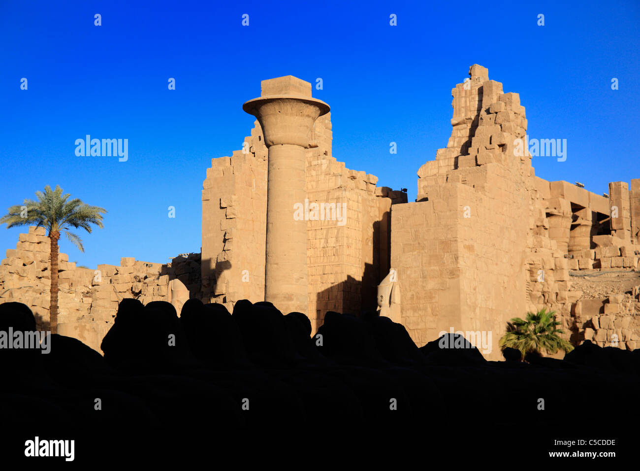 Column of the Kiosk of Taharqa, Luxor, Egypt Stock Photo - Alamy