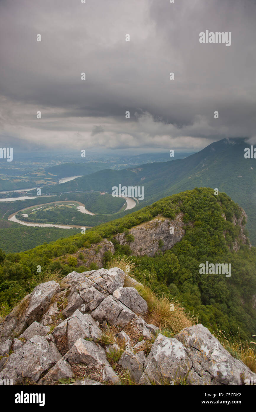 River Zapadna Morava, Serbia, Mountain Kablar, Jelica, meander Stock ...
