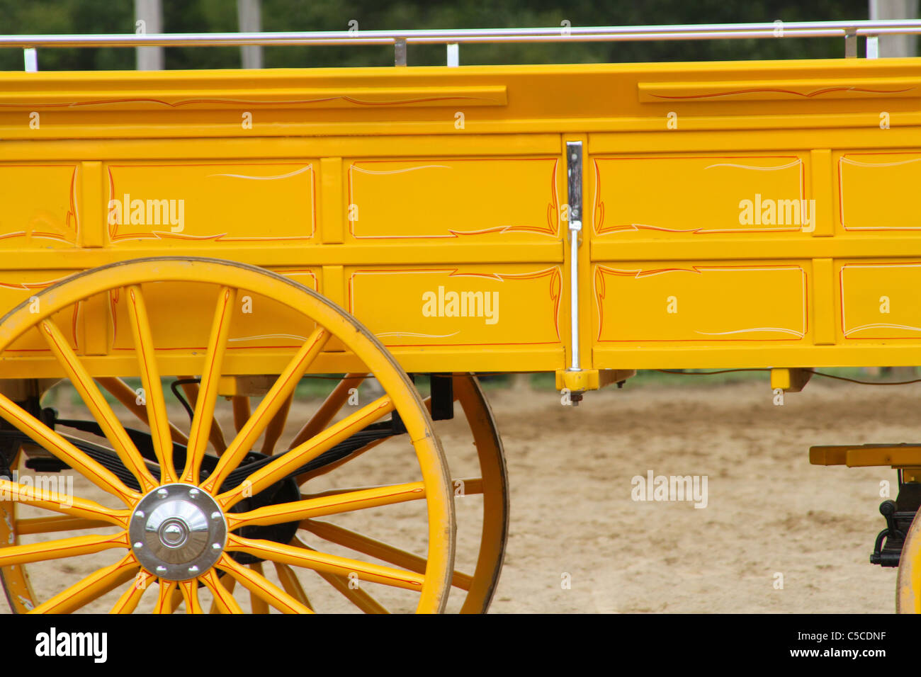 Yellow Hitch Wagon to be pulled by horses. Canfield Fair. Mahoning ...