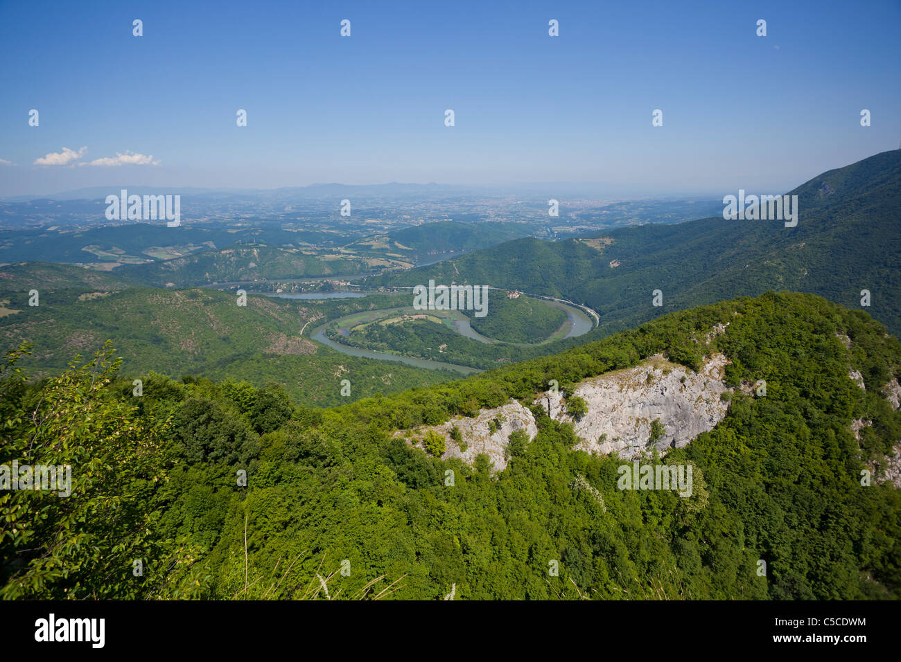 River Zapadna Morava, Serbia, Mountain Kablar, Jelica, meander Stock ...