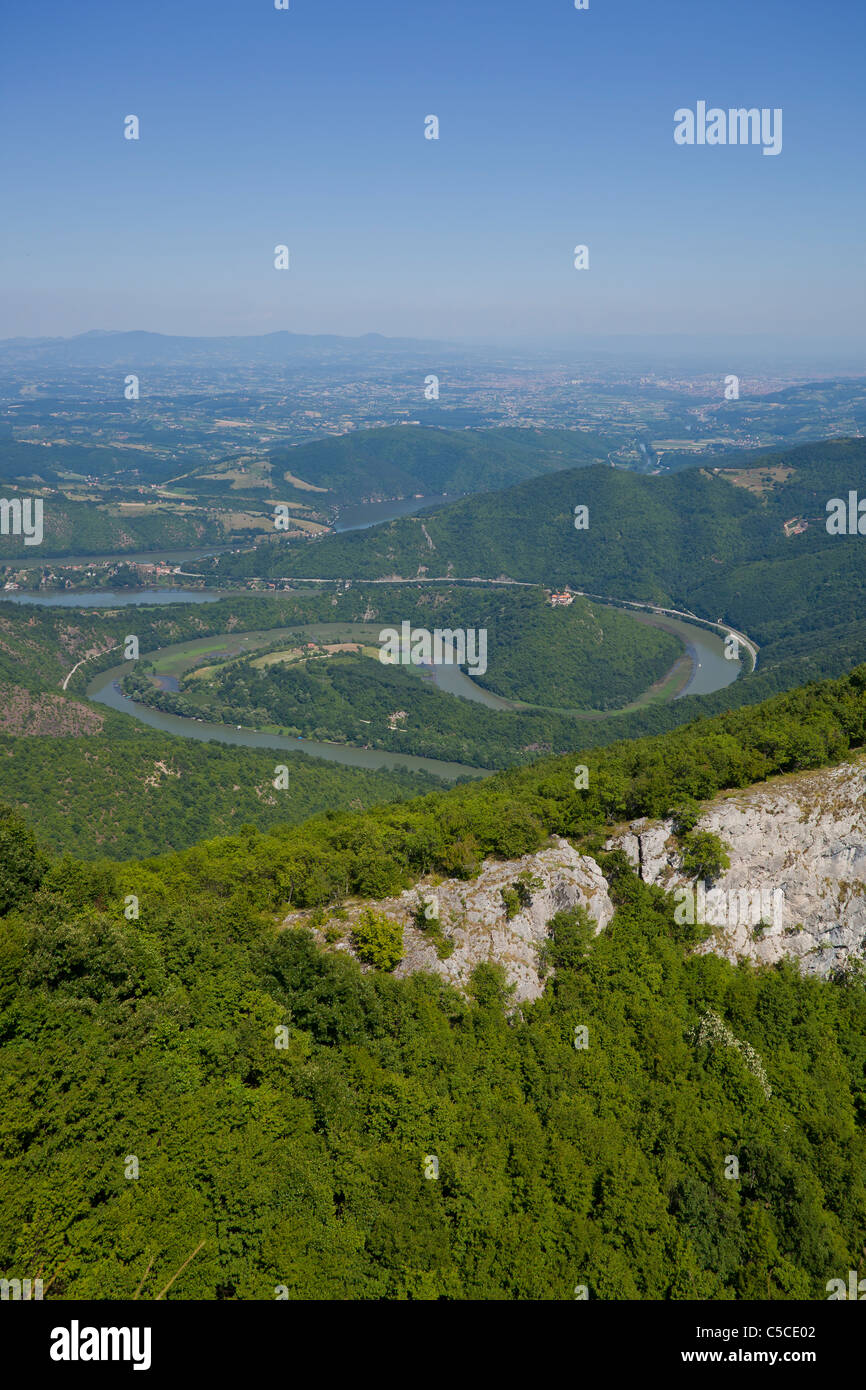 River Zapadna Morava, Serbia, Mountain Kablar, Jelica, meander Stock ...