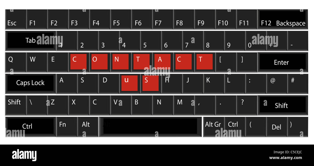 contact us on a keyboard Stock Photo - Alamy