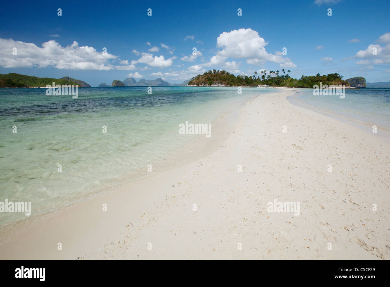 The Pure White Sands Of Snake Island, Near El Nido; Bacuit Archipelago ...