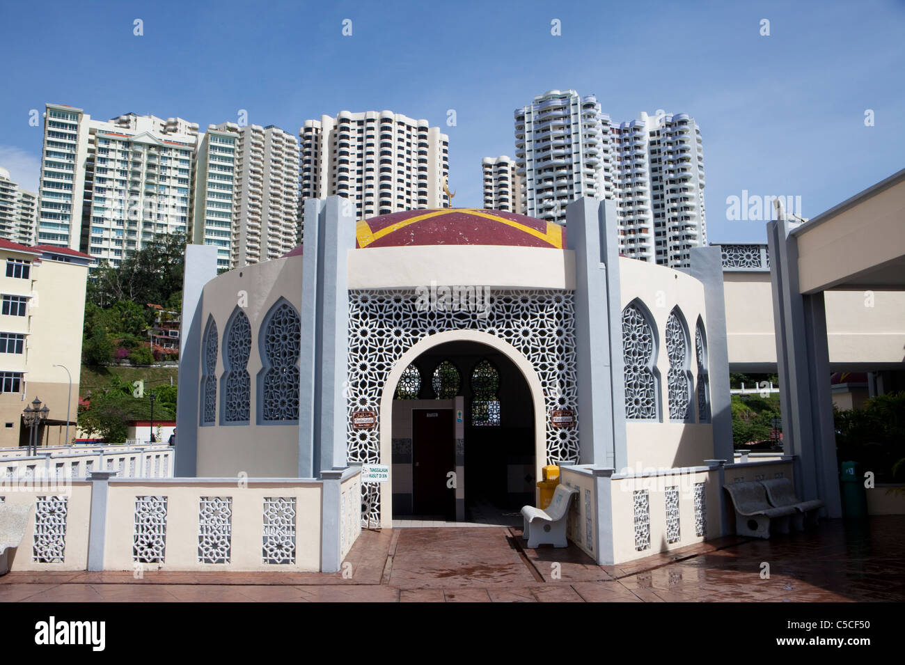 Floating Mosque and Apartment Blocks, Penang, Malaysia Stock Photo - Alamy