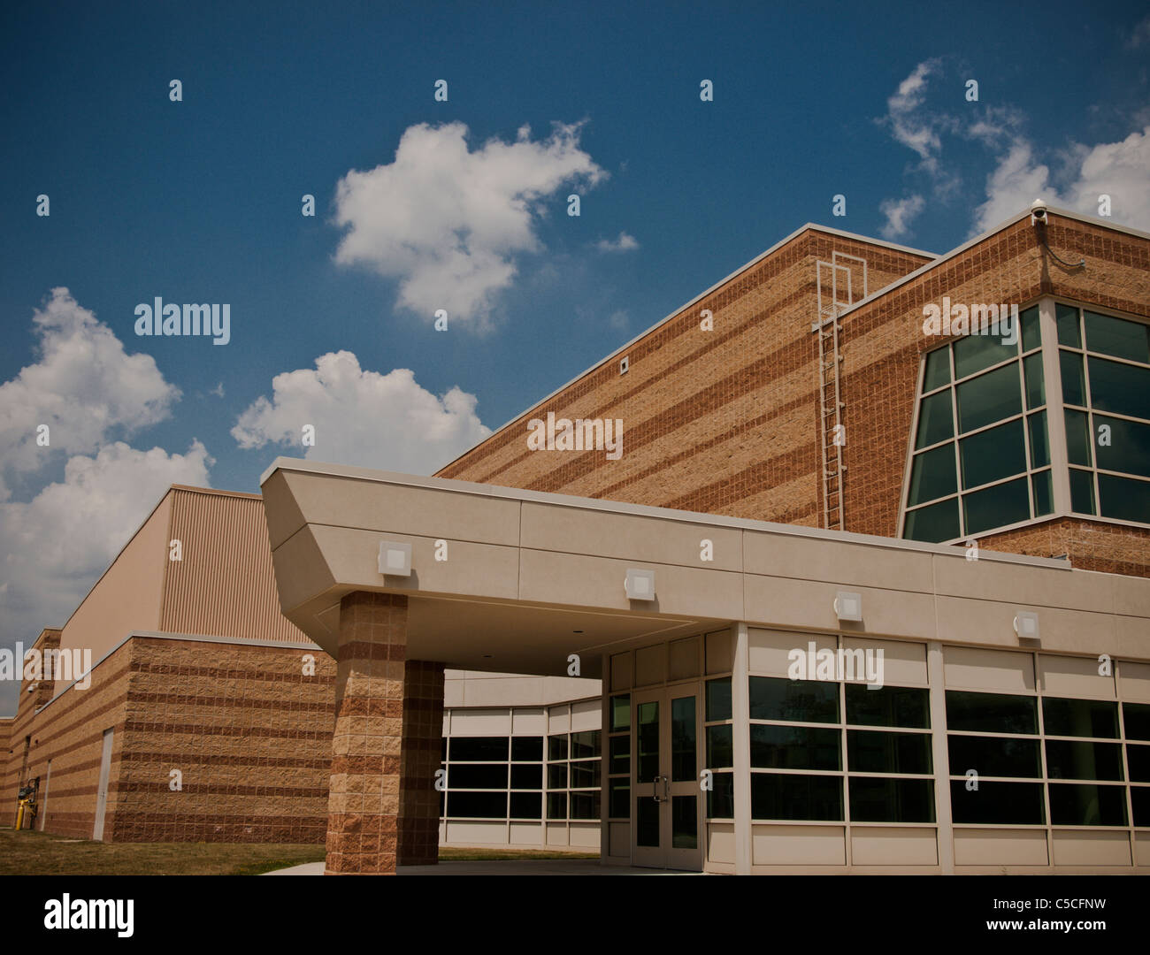 Performing arts center side entrance of a high school auditorium Stock ...