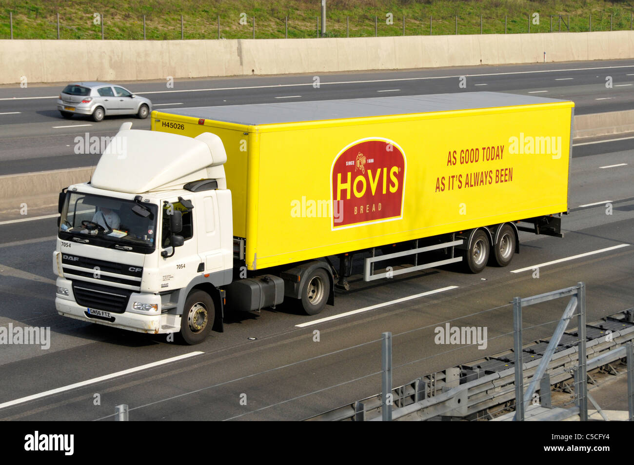 Hovis bread distribution lorry and trailer Stock Photo - Alamy