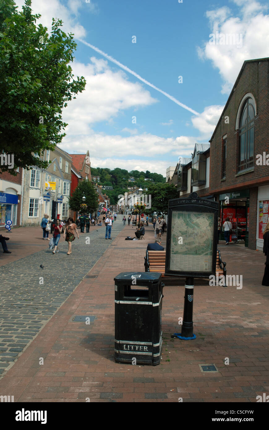 Lewes Town Centre, Lewes, Sussex, England Stock Photo - Alamy