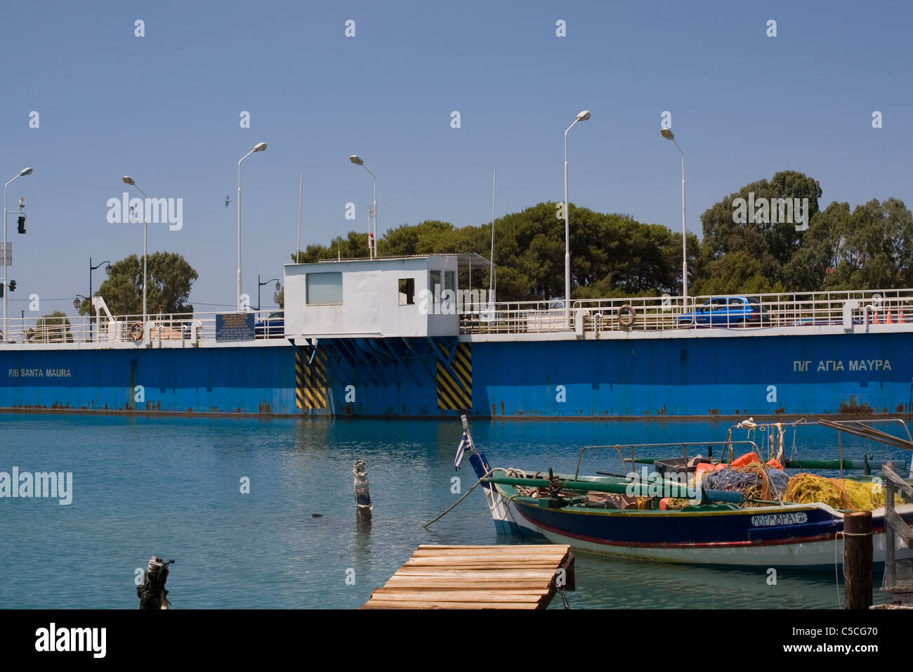 Greece Sterea Ellada swing bridge to Lefkada island Stock Photo - Alamy
