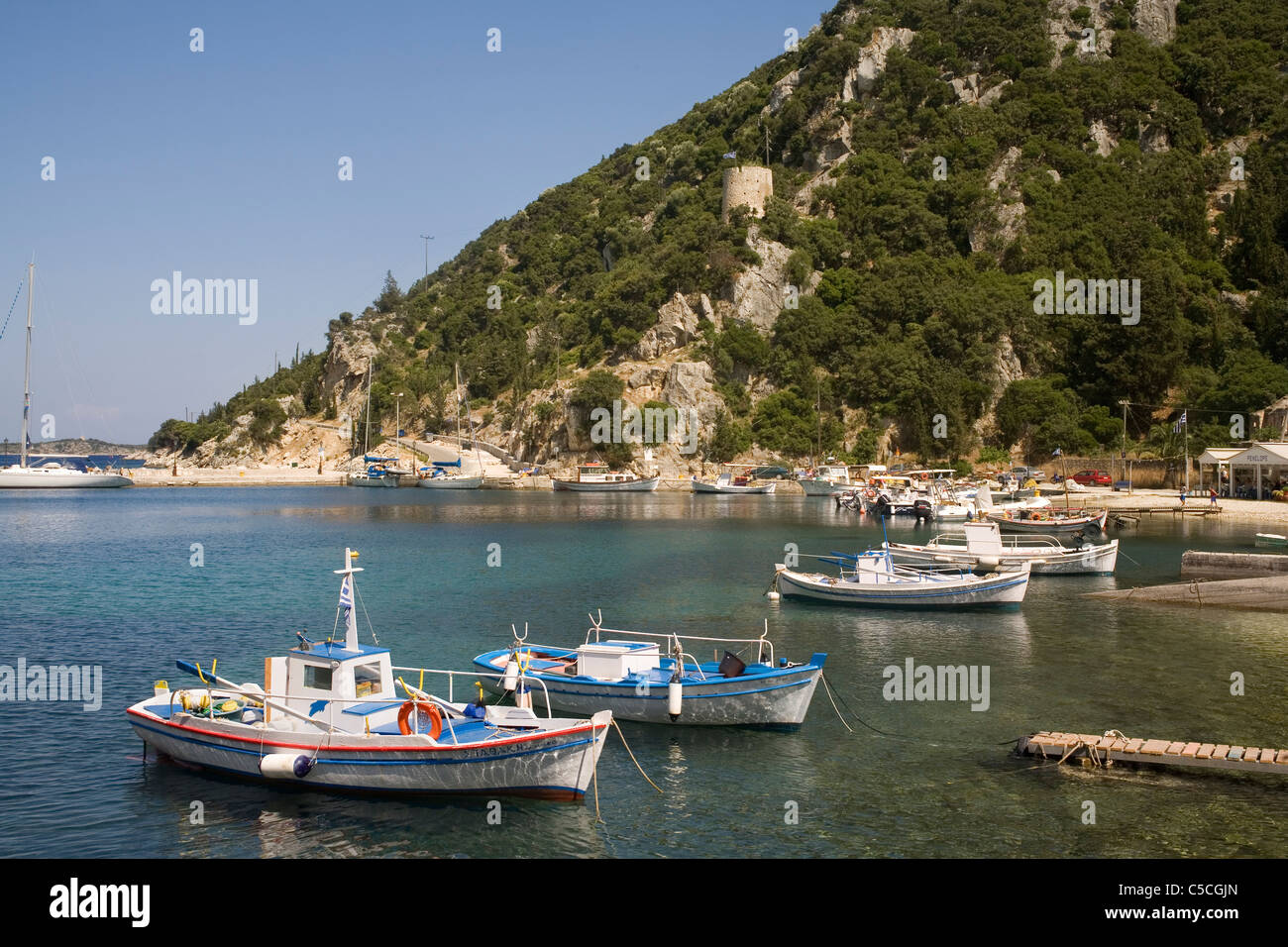 Greece Ionian islands Ithaca Vathy harbour Stock Photo - Alamy