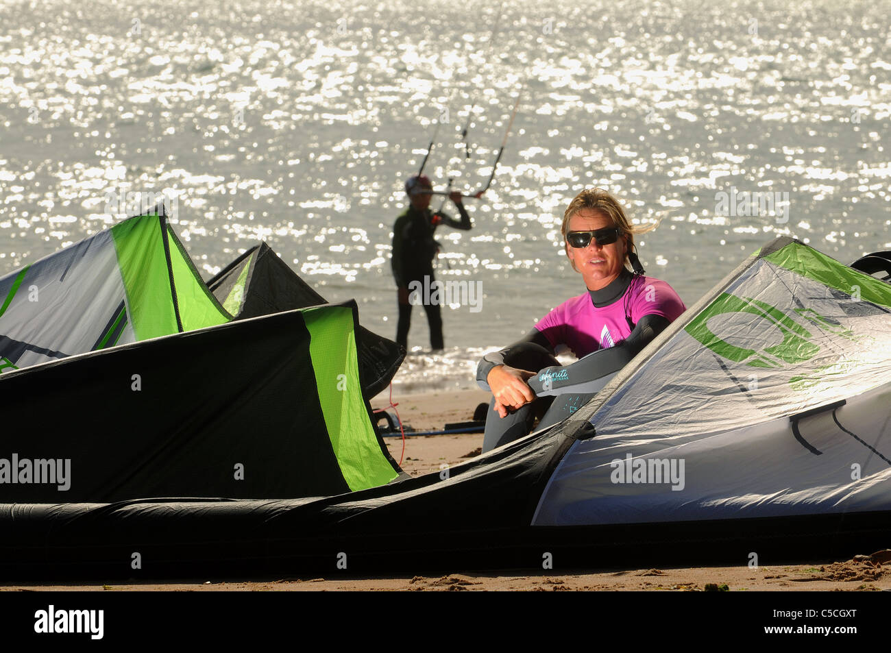 Steph Bridge - three times World Champion kite surfer Stock Photo - Alamy