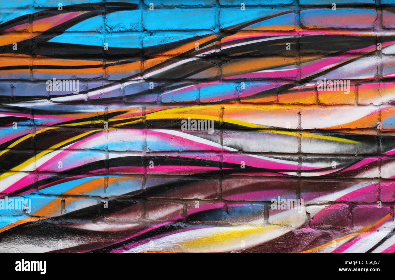 Colorful graffiti on a wall, showing texture Stock Photo - Alamy
