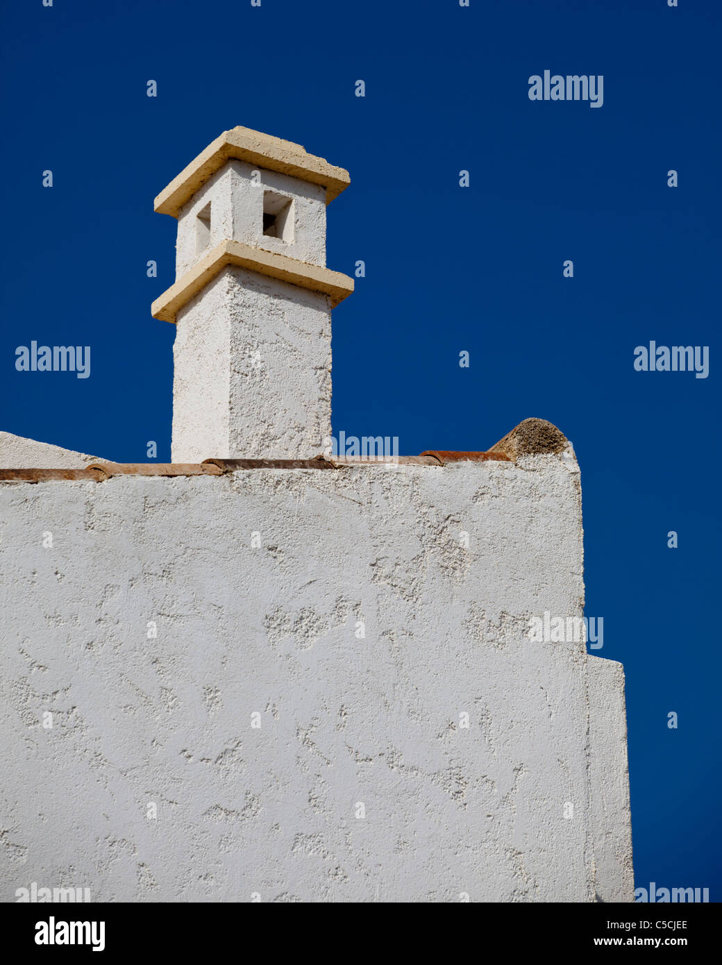 Spanish Roof and Chimney Stock Photo - Alamy