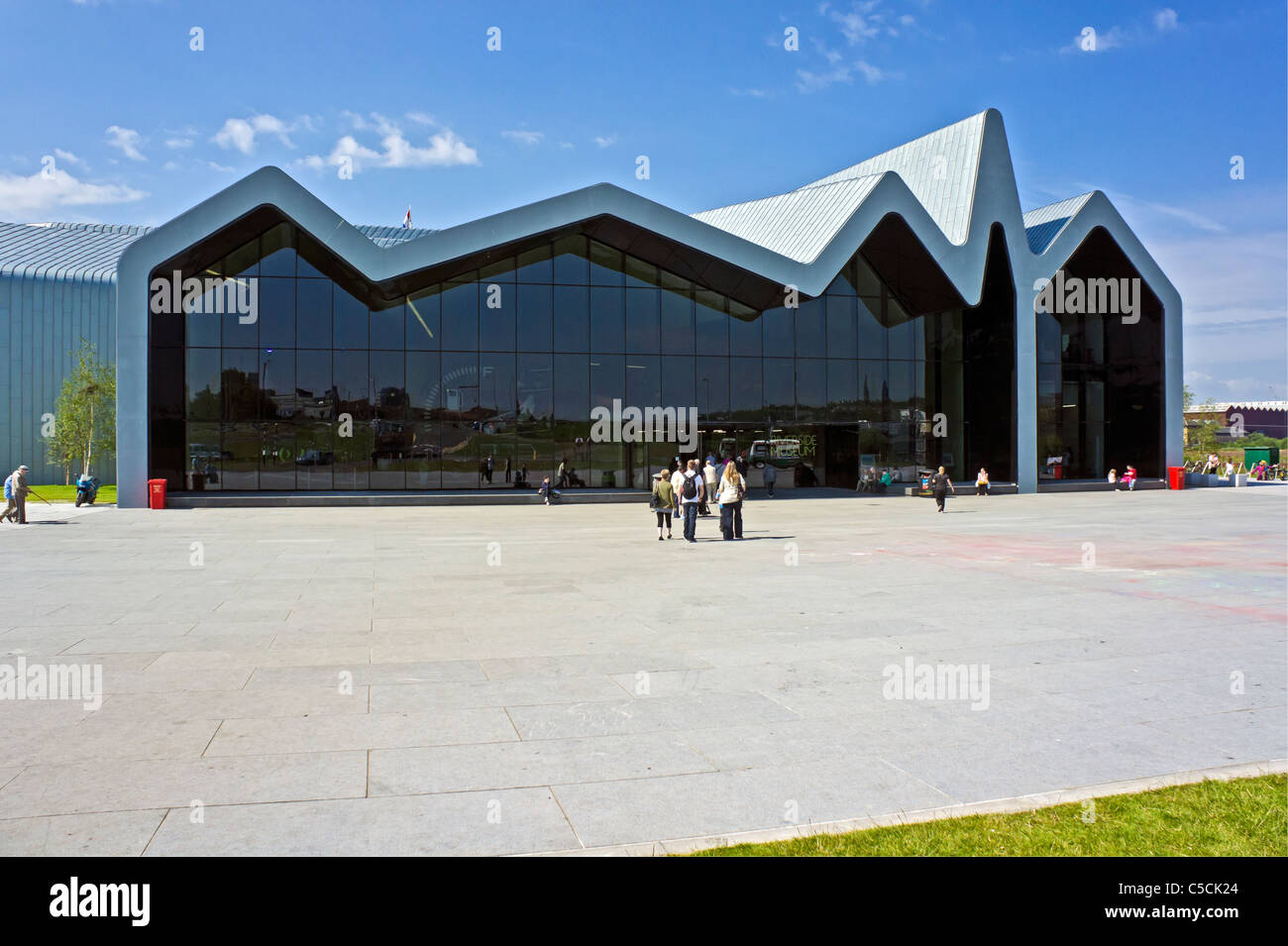 Newly built Riverside Museum on the River Clyde in Glasgow featuring ...