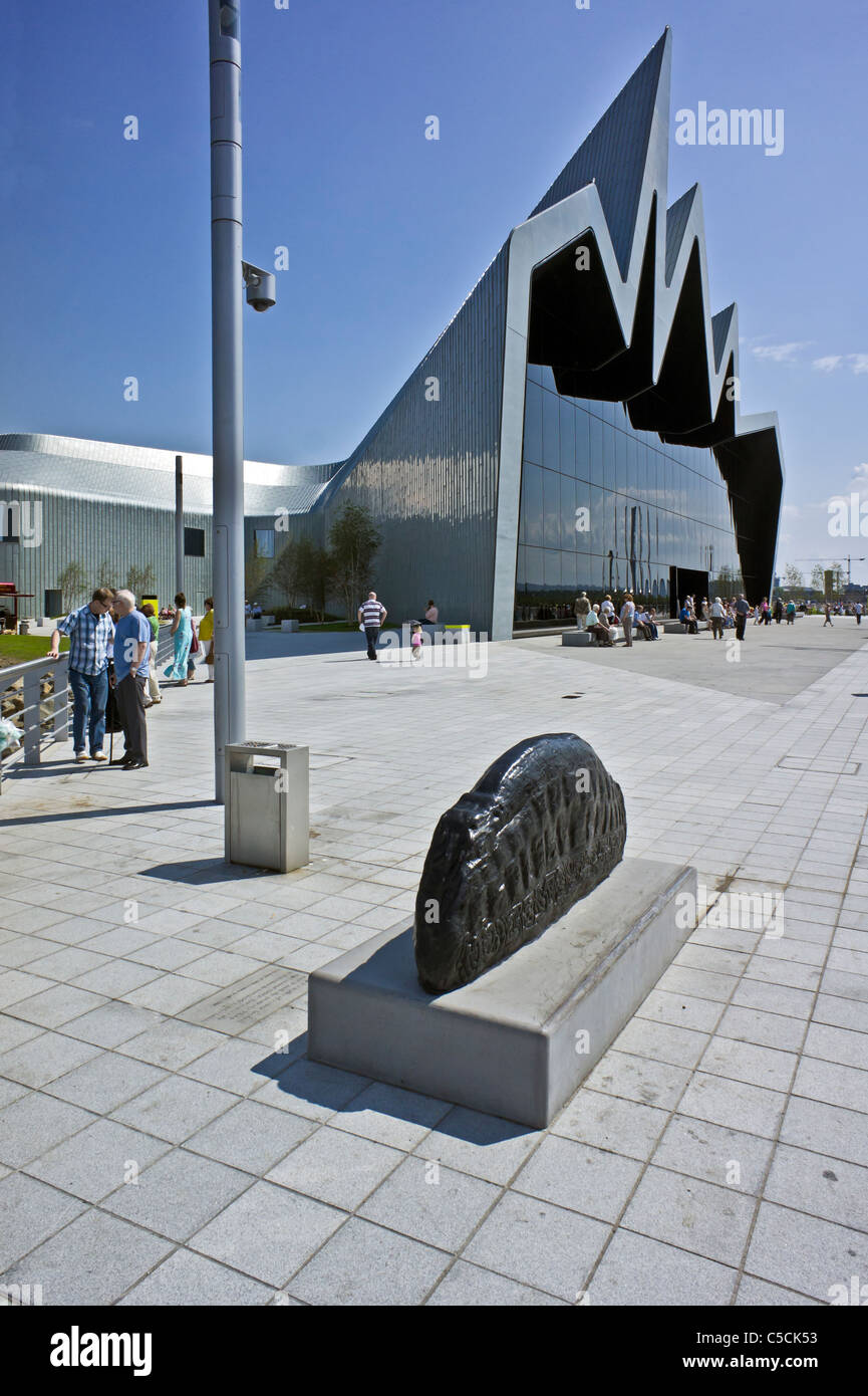 Newly built Riverside Museum on the River Clyde in Glasgow featuring ...