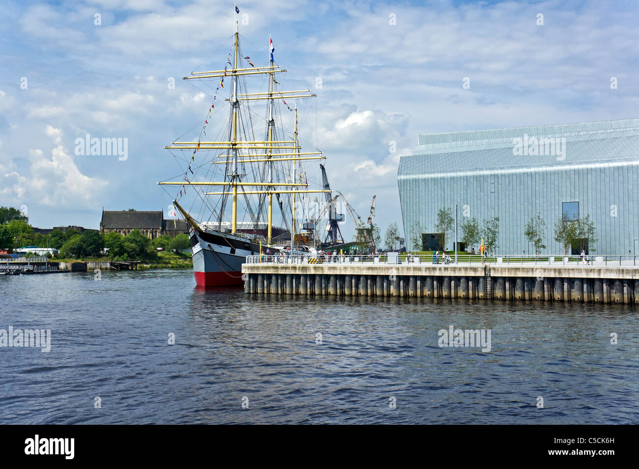 The Clyde Maritime Trust owned Tall Ship Glenlee moored at the newly ...