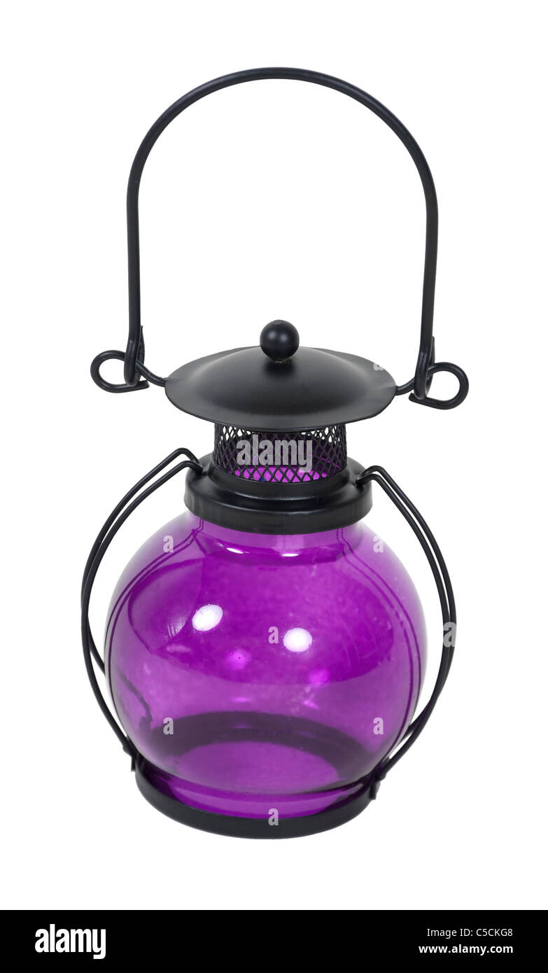 A bright purple lantern used to hold a light - path included Stock ...