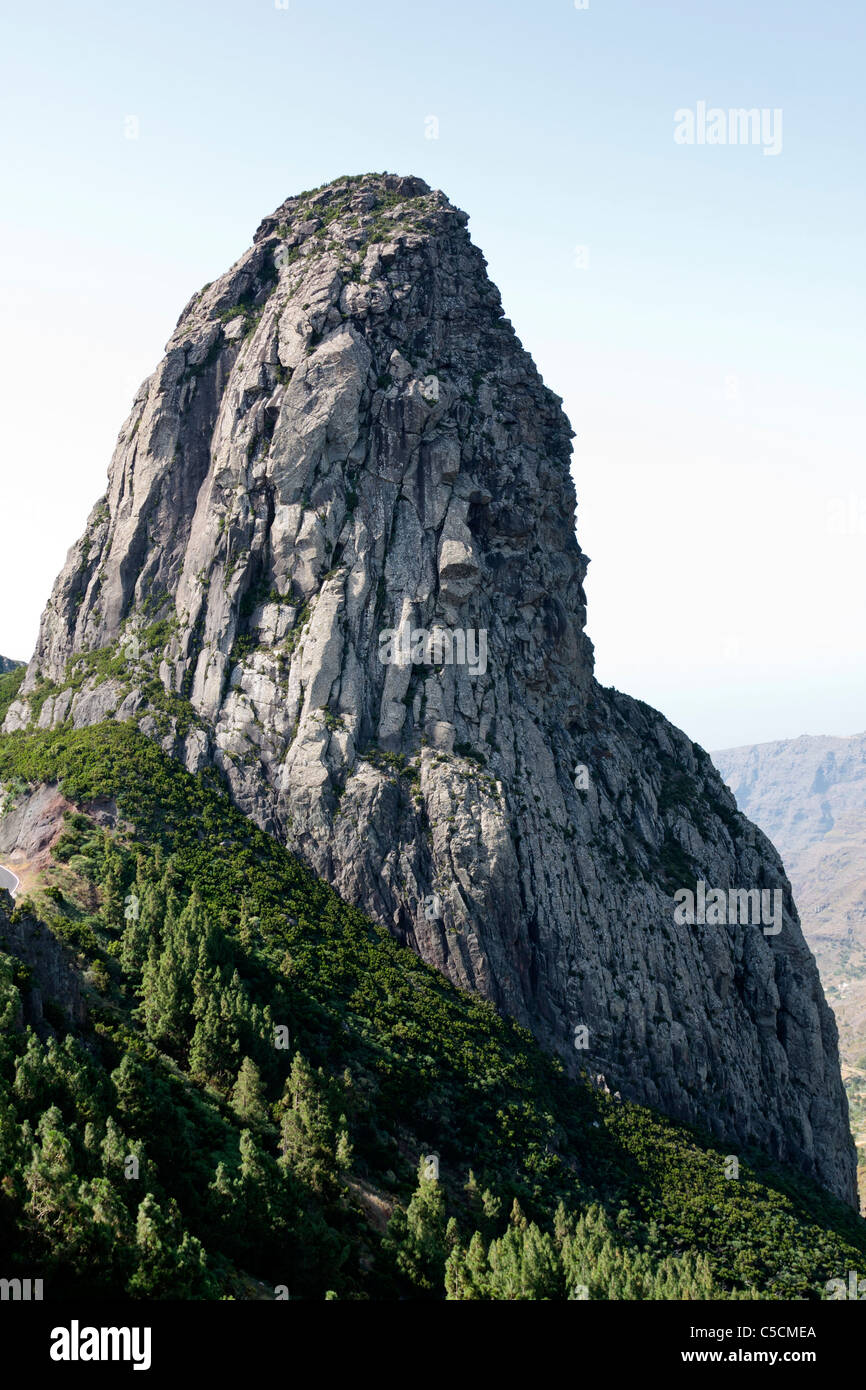 One of the many rock stacks, remains of volcanic chimneys that have ...