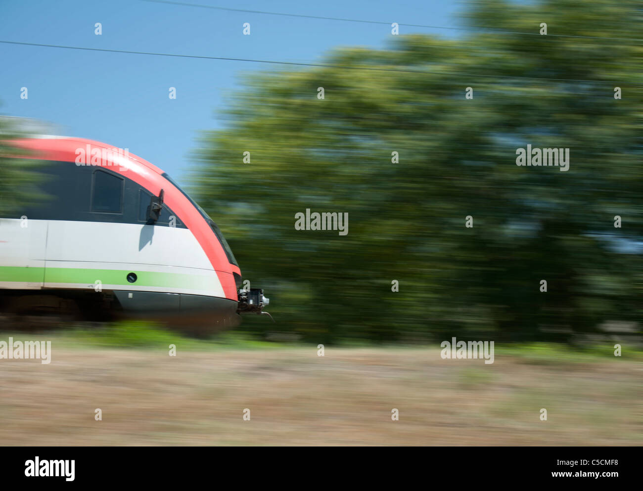 Electric train on the go. High speed Stock Photo - Alamy