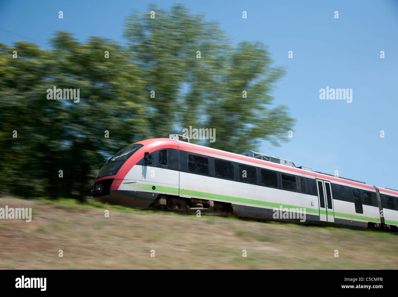 Electric train on the go. High speed Stock Photo - Alamy