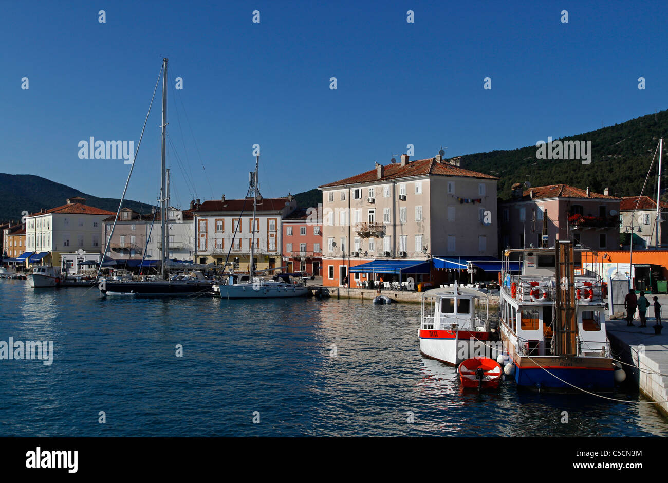 Cres town harbour, Cres island, Kvarner Gulf, Croatia Stock Photo - Alamy