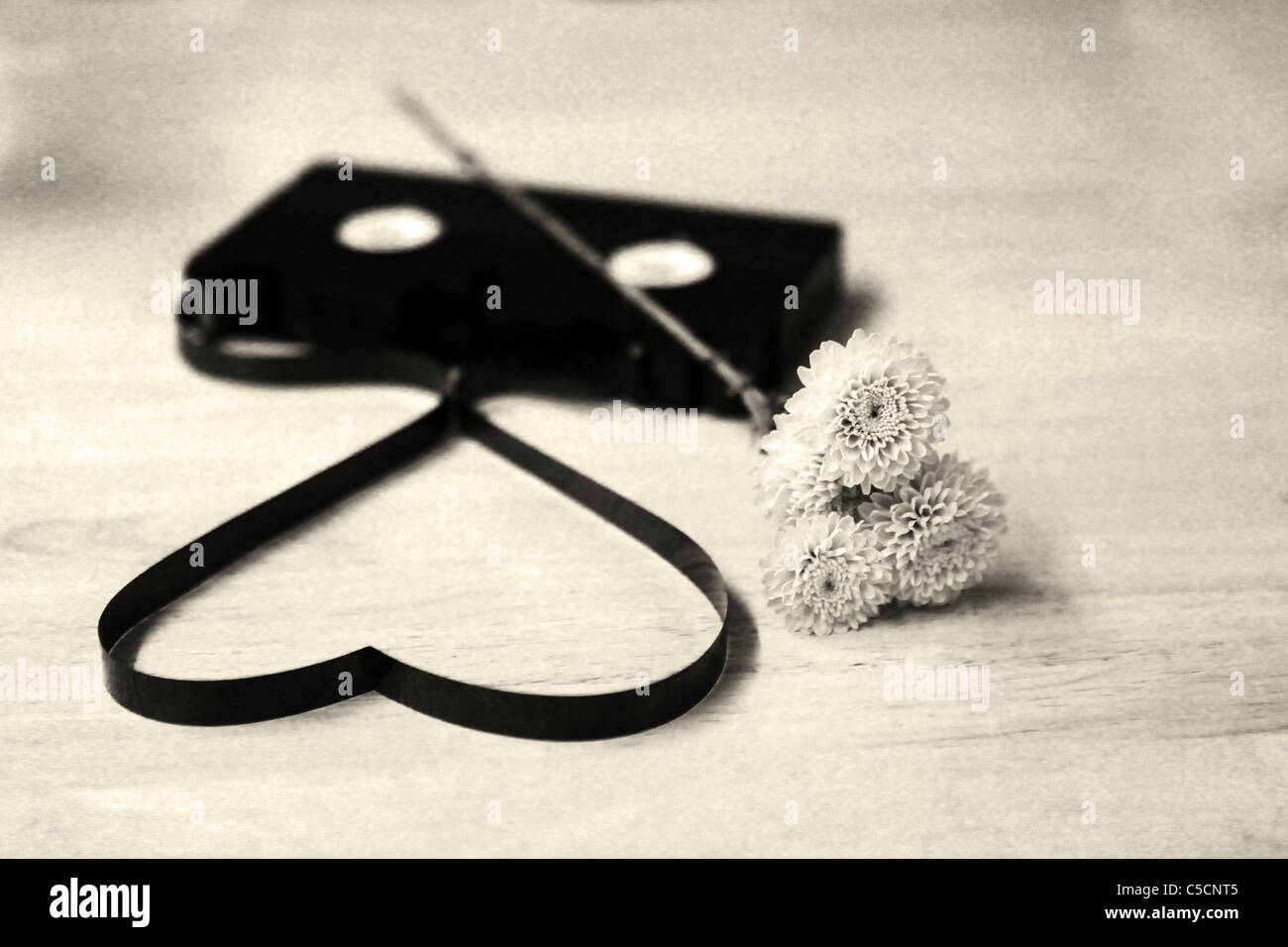 VHS tape heart and flowers vintage old technology Stock Photo - Alamy
