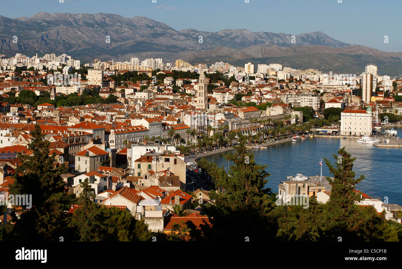 Split, Croatia, viewed from Marjan Hill Stock Photo - Alamy