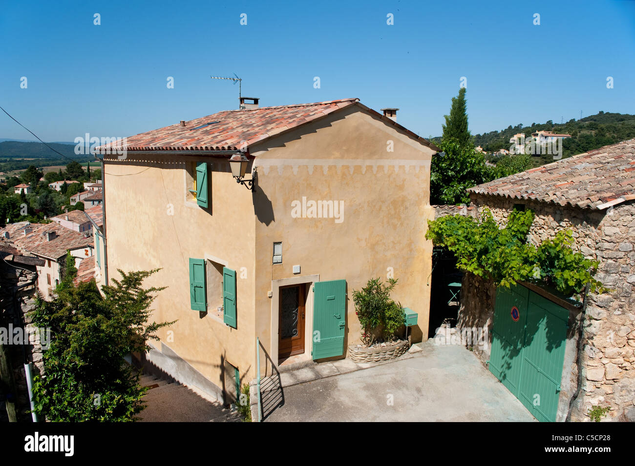 French house in a village at the Provence Stock Photo - Alamy