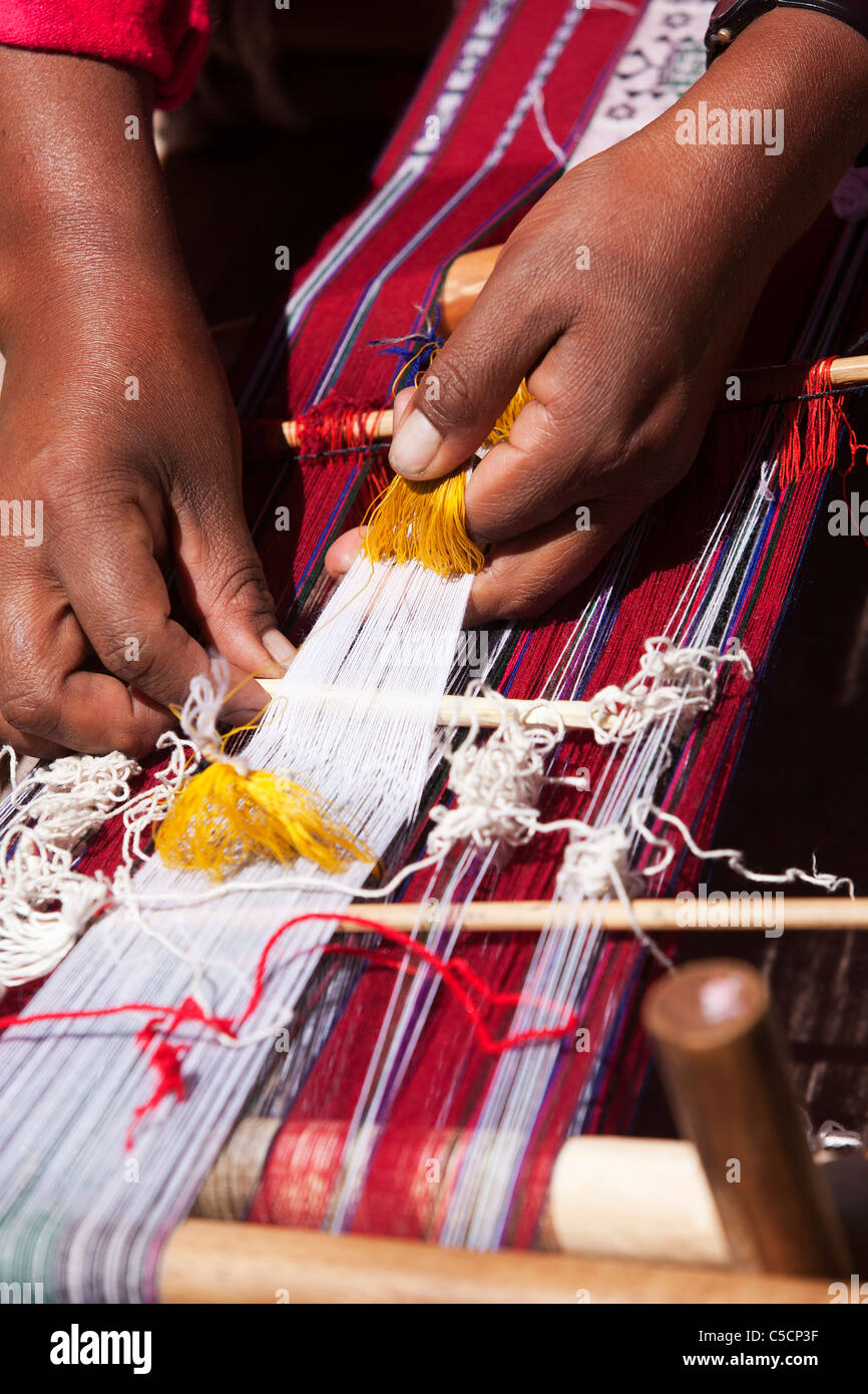 Weaving loom detail peru hi-res stock photography and images - Alamy