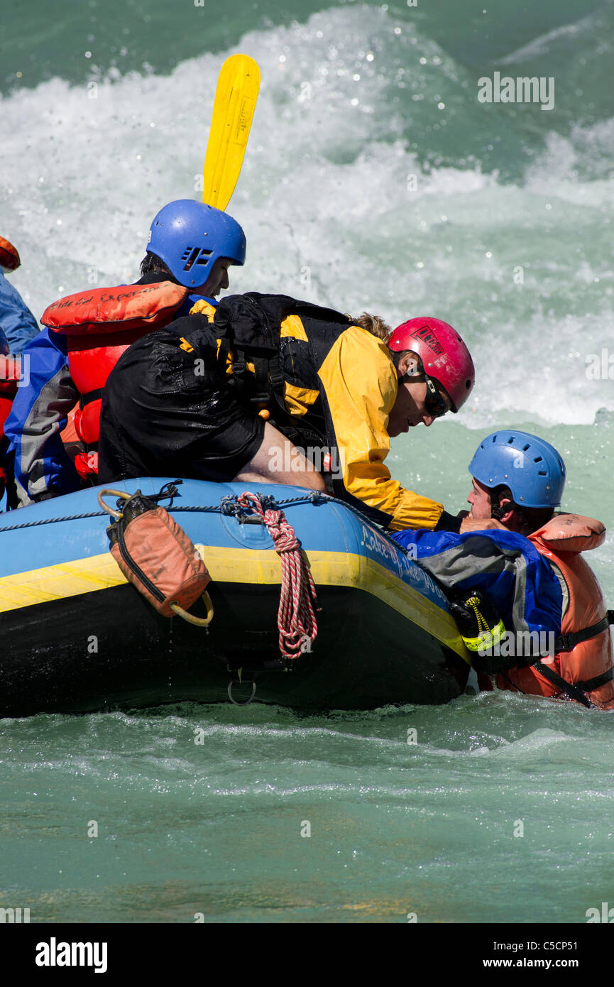 Whitewater rafting on the Kananaskis River in Alberta Canada Stock ...