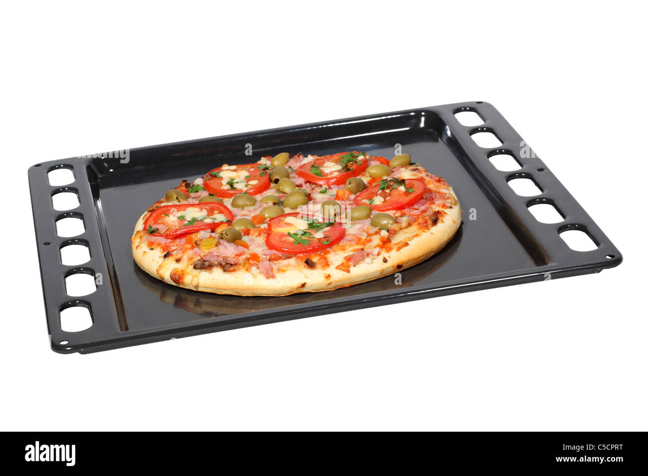 Pizza on a tray Cut Out Stock Images & Pictures - Alamy