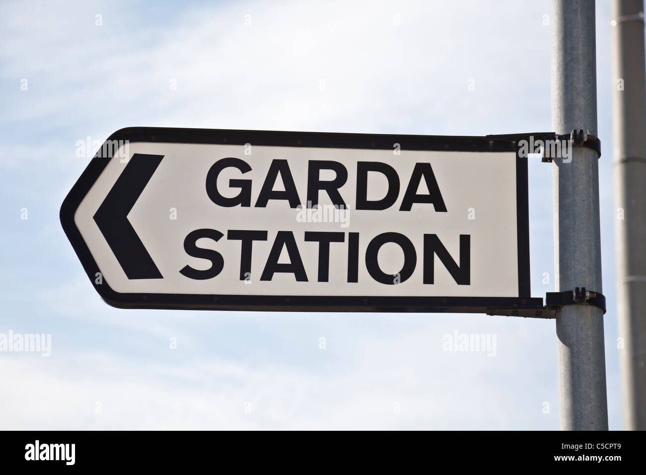 Sign to the Garda (police) station in Bray, Co. Wicklow Republic of ...