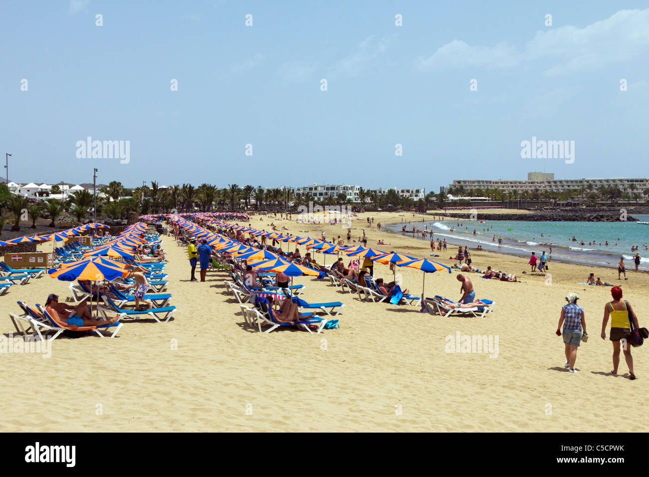 Costa Teguise Beach - Lanzarote - Canary Islands Stock Photo - Alamy