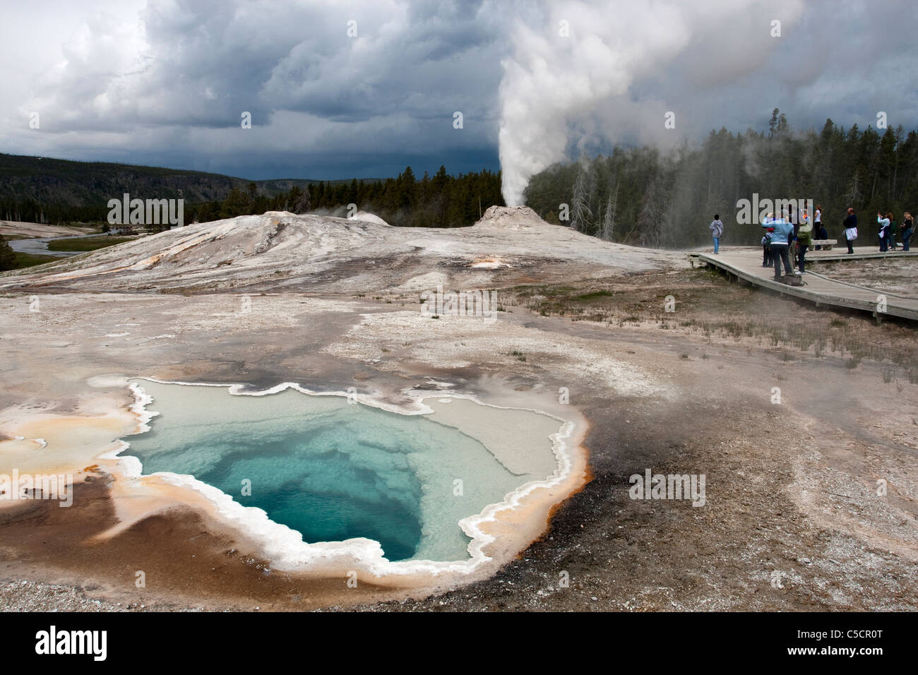 Geyser boardwalk hi-res stock photography and images - Alamy